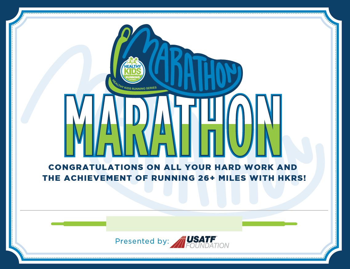 Introducing the HKRS Marathon Award - Healthy Kids Running Series